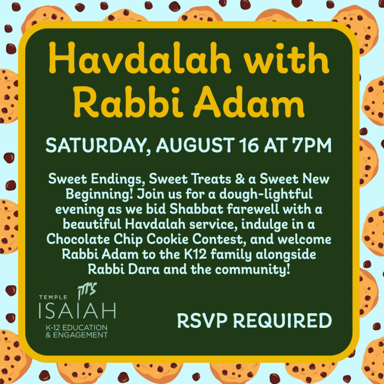 Havdalah with Rabbi Adam - Temple Isaiah
